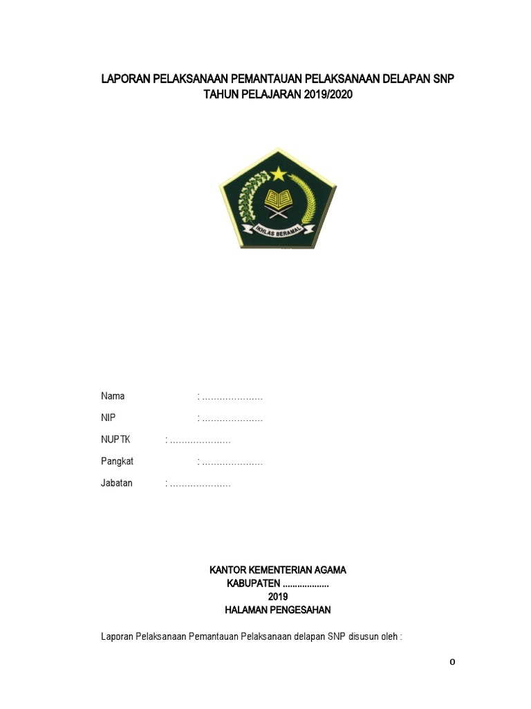 Format Lap. Pemantauan 8 SNP | PDF