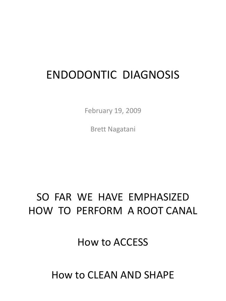 Endo Diagnosis | PDF | Dentistry Branches | Medical Specialties