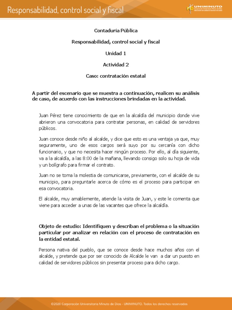 Actividad 2 Responsabilidad Control Social y Fiscal | PDF