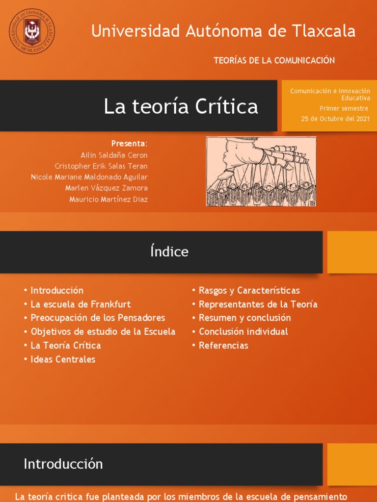 Teoría Crítica de la Escuela de Frankfurt | PDF | La teoría crítica ...