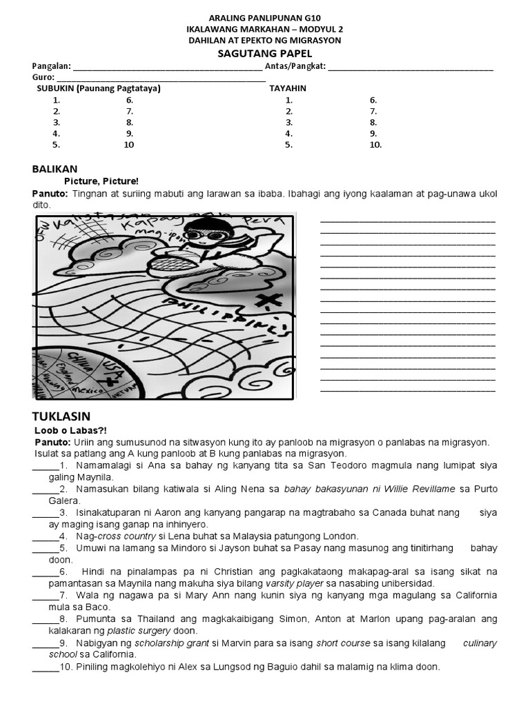 AP 10 Q2 Module 3 Sagutang Papel | PDF