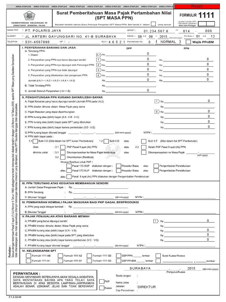 02 SPT Masa PPN 1111 - Ujian | PDF