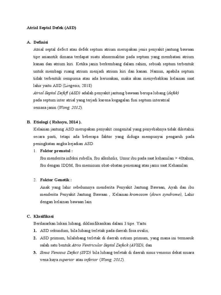 Atrial Septal Defek (ASD) Kel 1 | PDF
