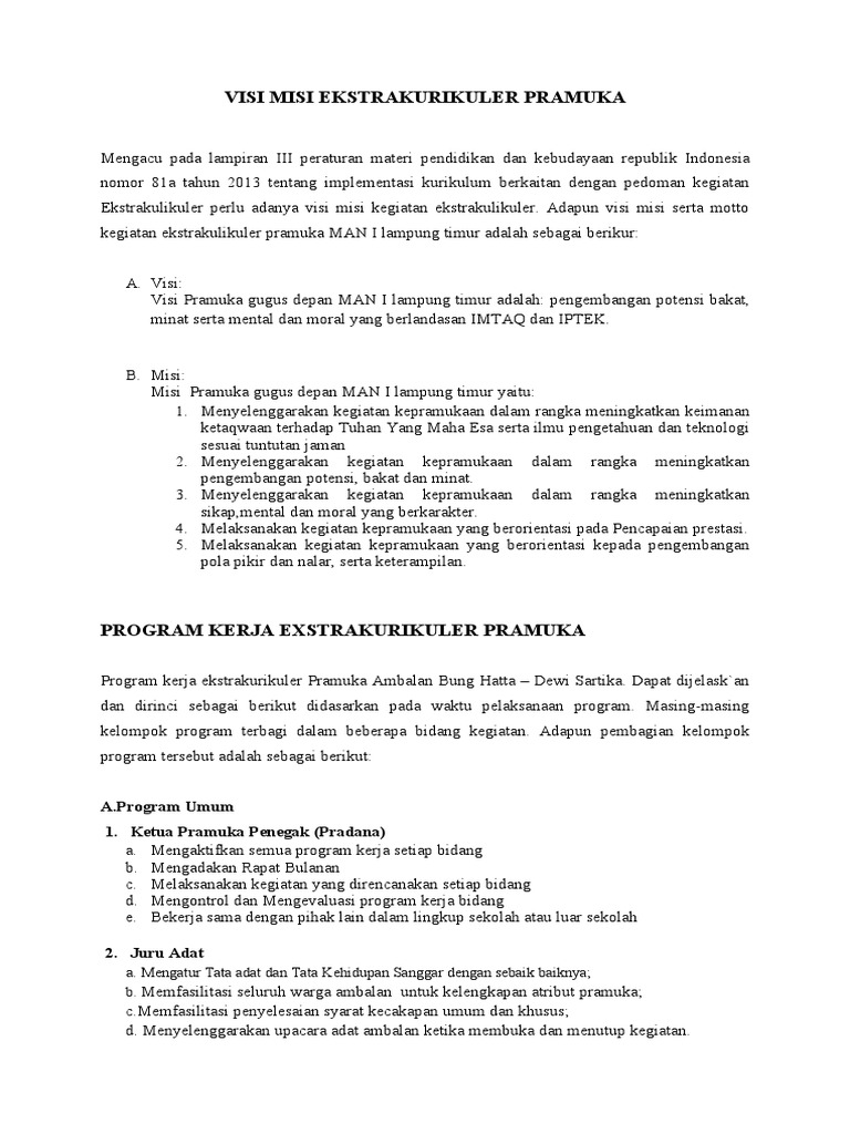 Visi Misi Pramuka 1111 | PDF