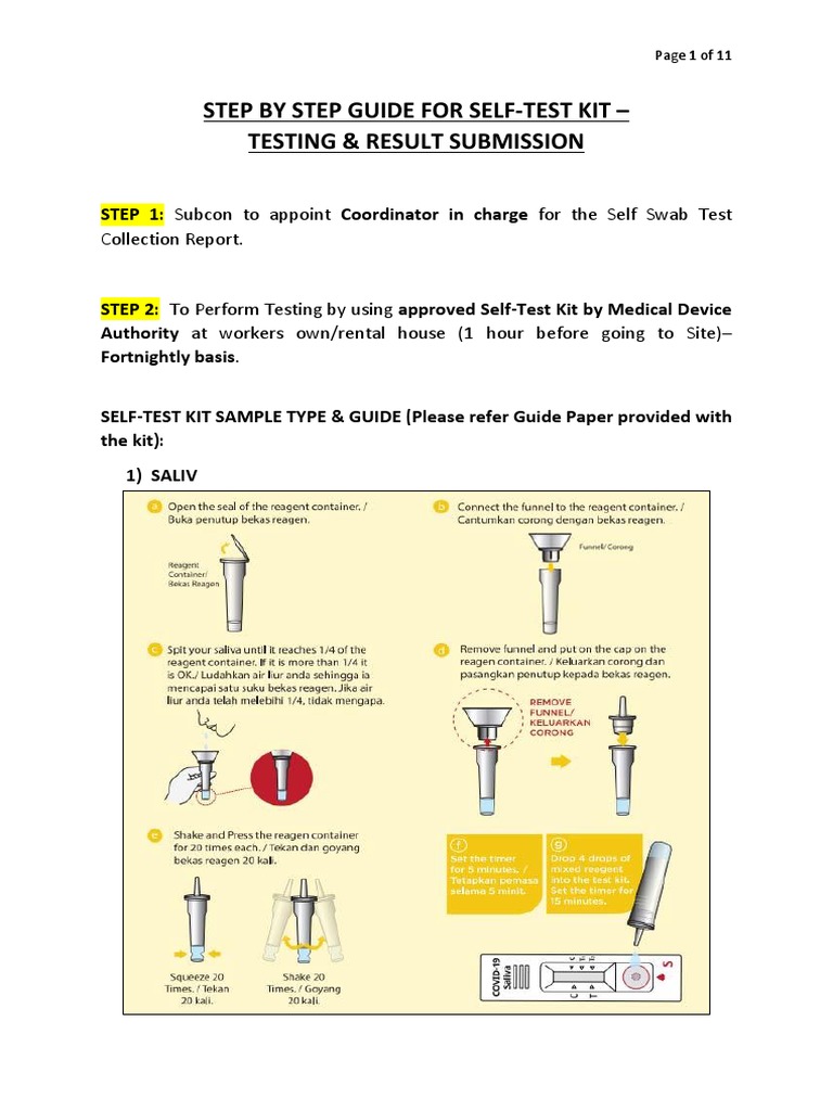 Step by Step Guide For Self Test Kit - 10092021 | PDF | Life Sciences ...