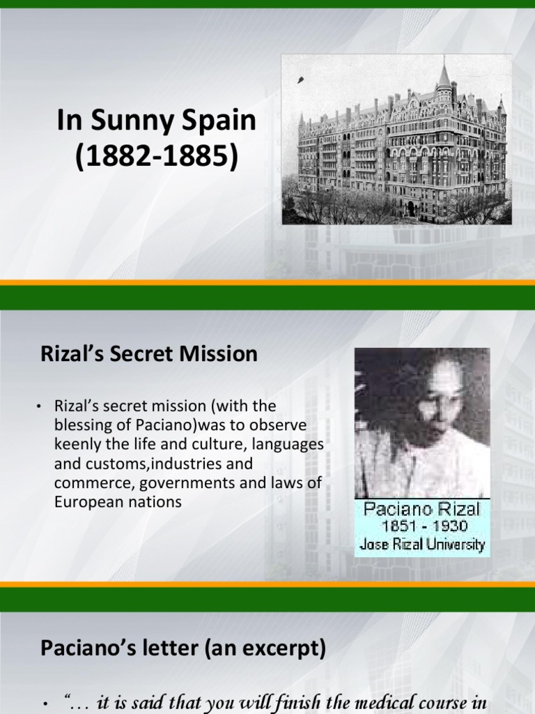 JOSE RIZAL in Sunny Spain For Rizal Life Works and Writings | PDF ...