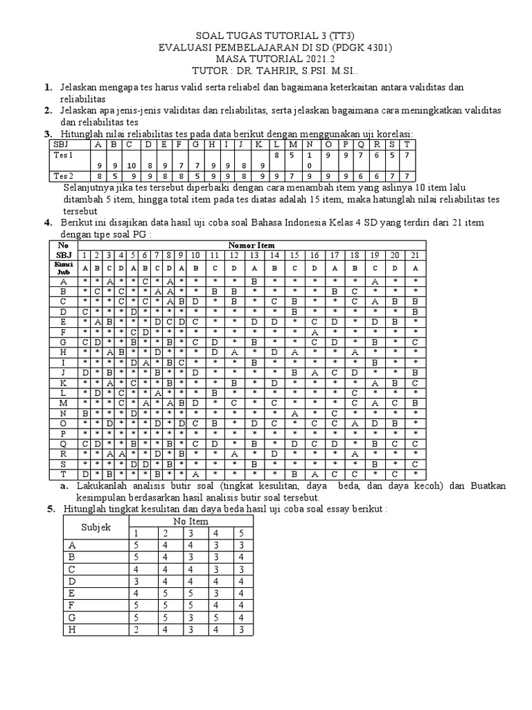 Soal Tugas Tutorial 3 Eva | PDF