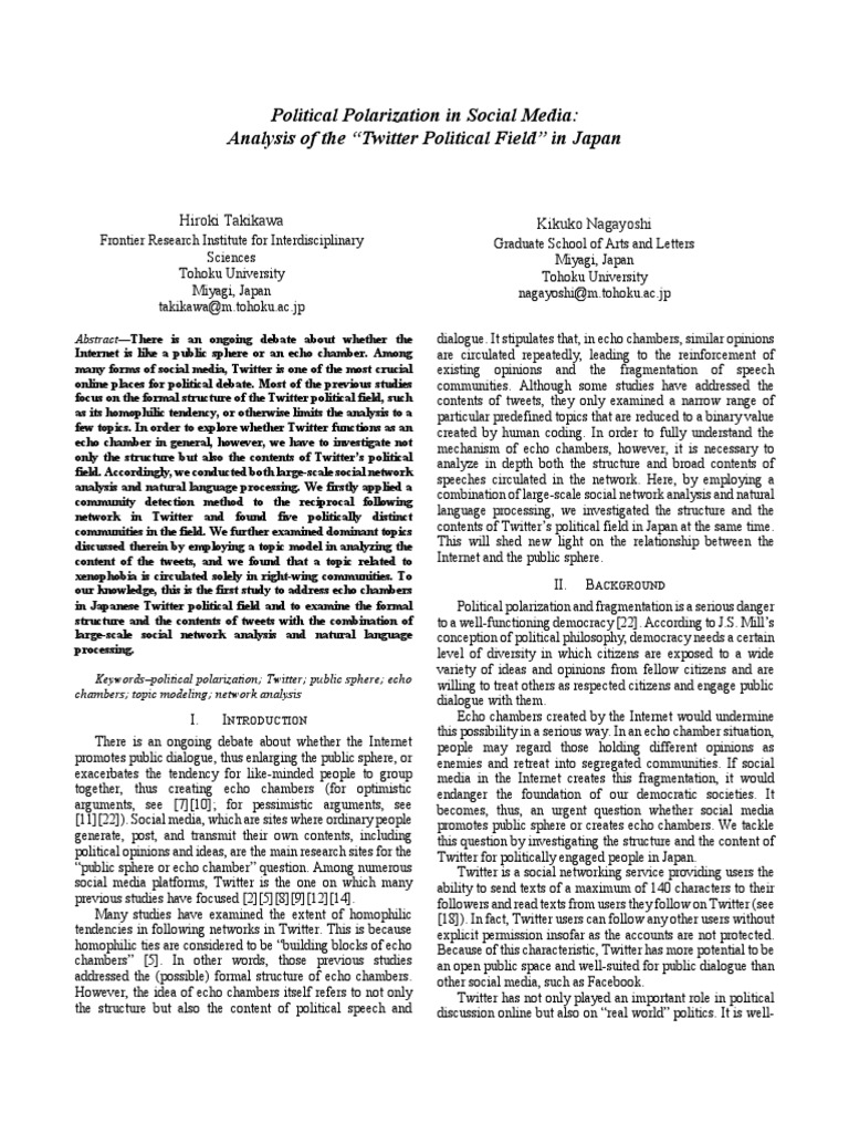 Political Polarization in Social Media: Analysis of The "Twitter ...