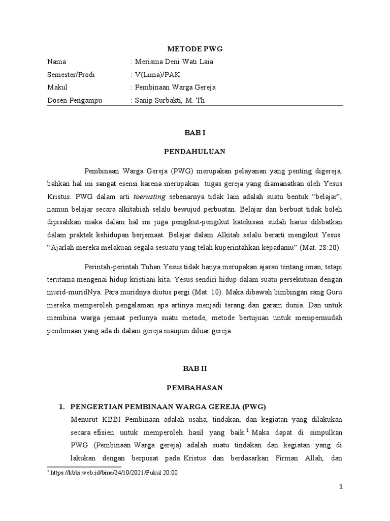 Metode PWG Merisma | PDF