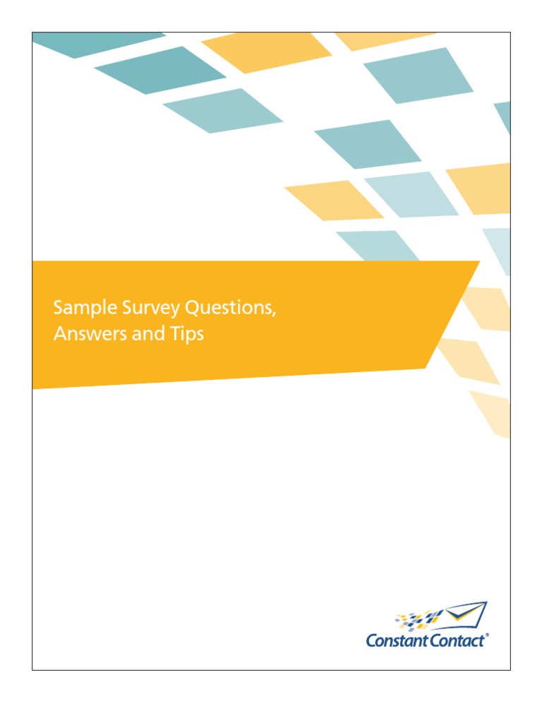 Sample Survey Questions, Answers and Tips | PDF