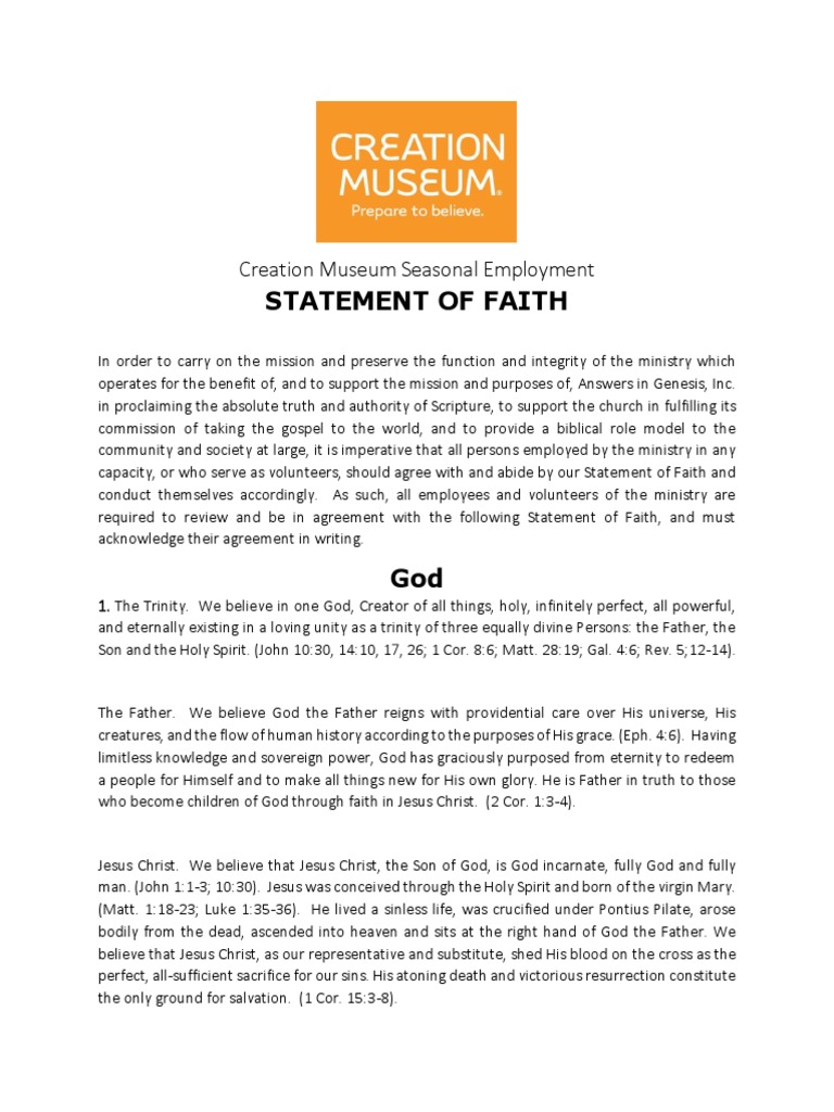 Statement of Faith | PDF | Justification (Theology) | Salvation