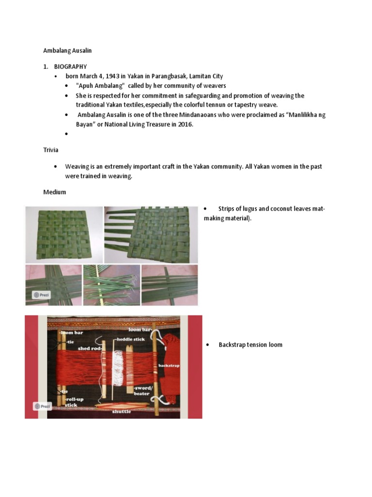Ambalang Ausalin MASINO INTARAY | PDF | Weaving | Loom
