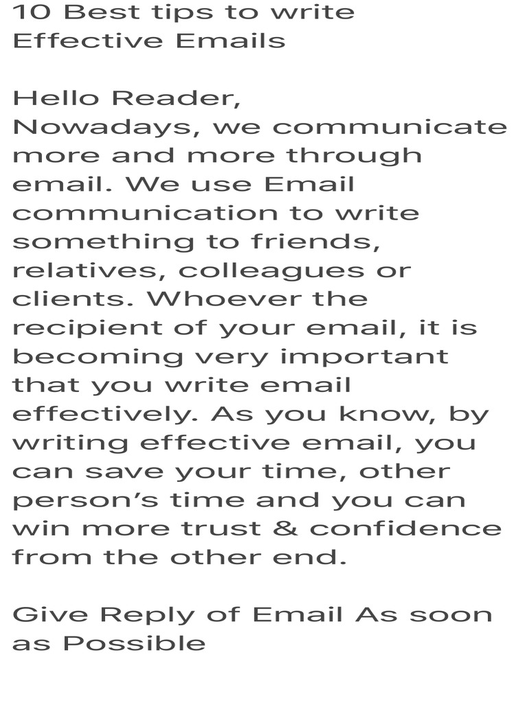 10 Best Tips To Write Effective Emails | PDF | Cognition | Human ...