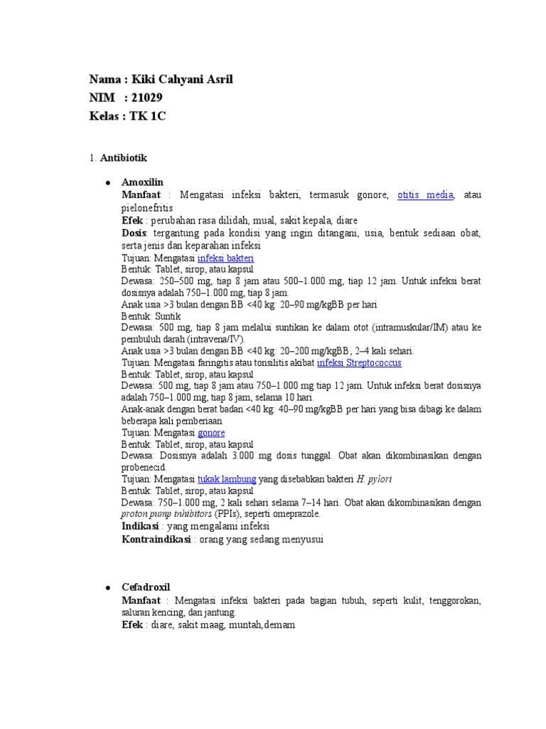 Kiki Cahyani Asril TK 1C (Farmakologi) | PDF