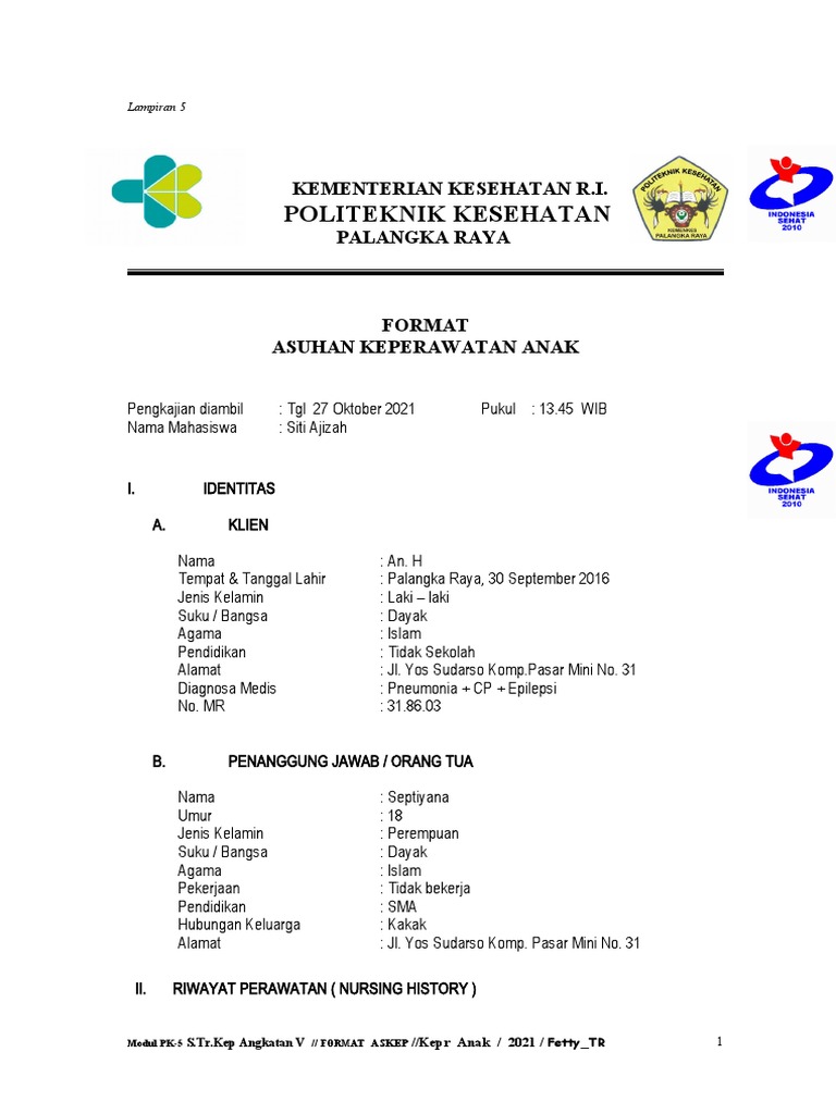 Asuhan Keperawatan Anak Pneumonia | PDF