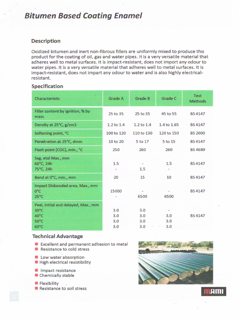 TDS Bitumen Based Coating Enamel | PDF