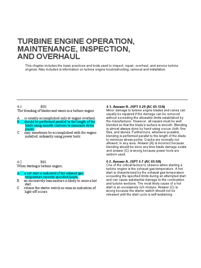 4-Turbine Engine Operation | PDF | Gas Turbine | Engines