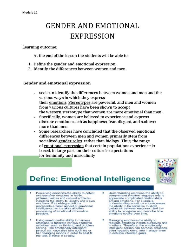 Gender and Emotional Expression | PDF | Emotions | Gender Studies