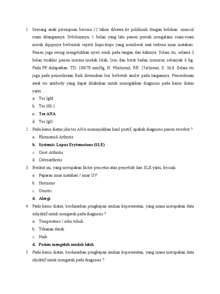 Soal SLE Pada Anak | PDF