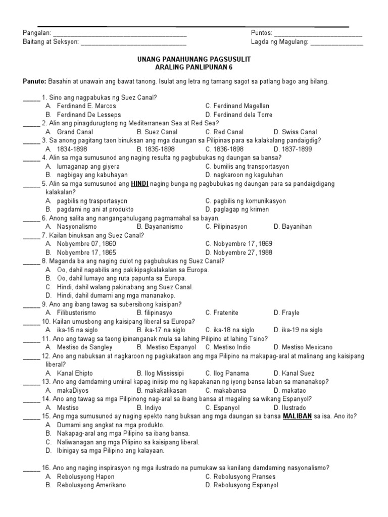 Q1 Ap6 Week 8 Quarterly Summative Test06 | PDF