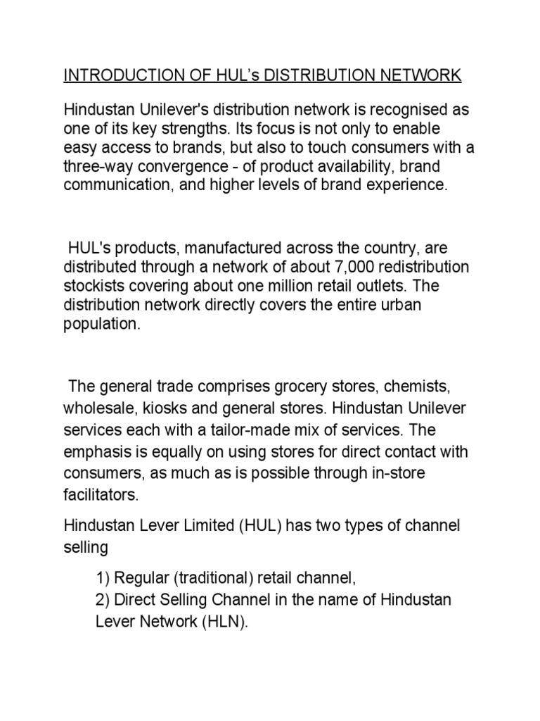 Introduction of Hul | PDF | Retail | Brand