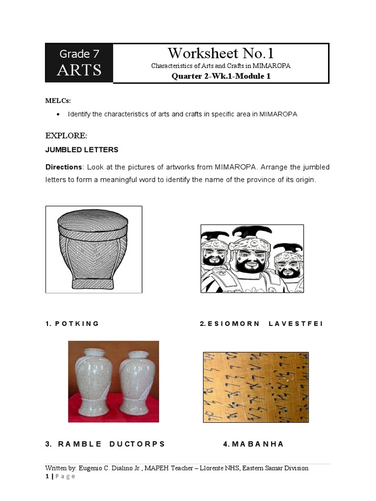 Worksheet No.1: Grade 7 | PDF