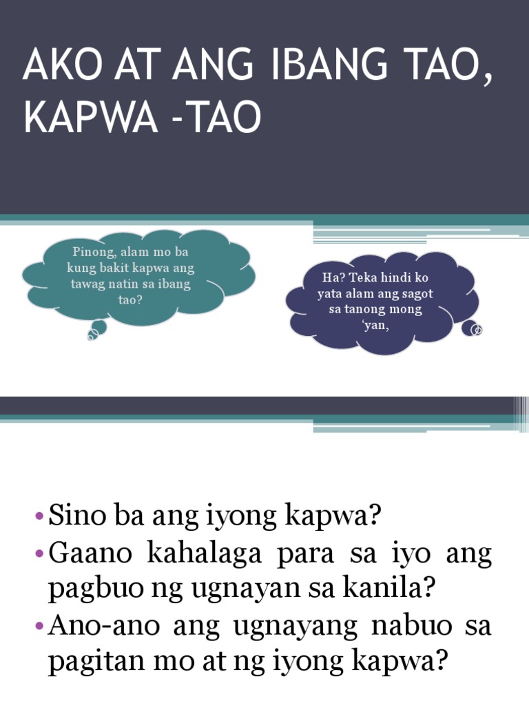 Ako at Ang Ibang Tao, Kapwa-Tao | PDF