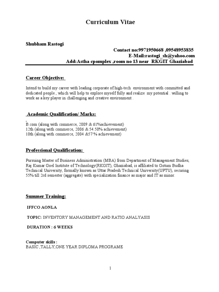 Shubham Resume 4 | PDF