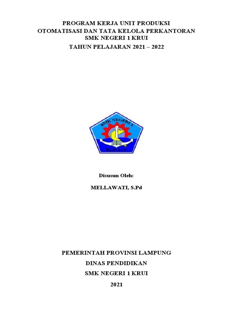 Program Kerja Up SMK N 1 Krui | PDF