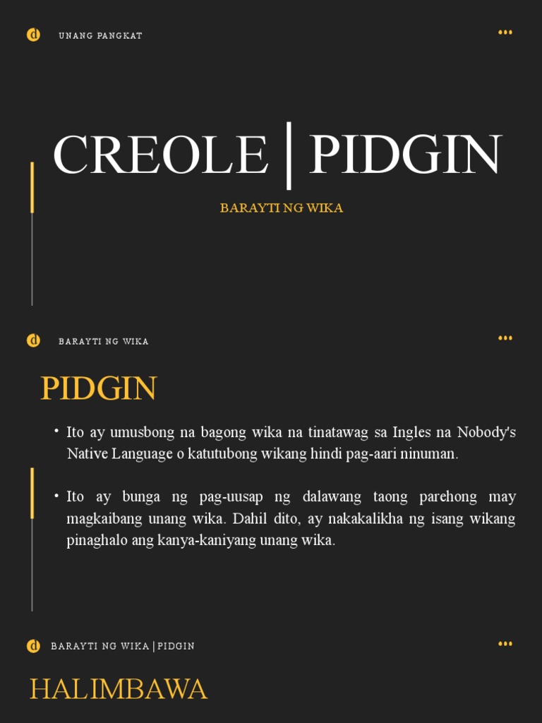 Creole at Pidgin | PDF