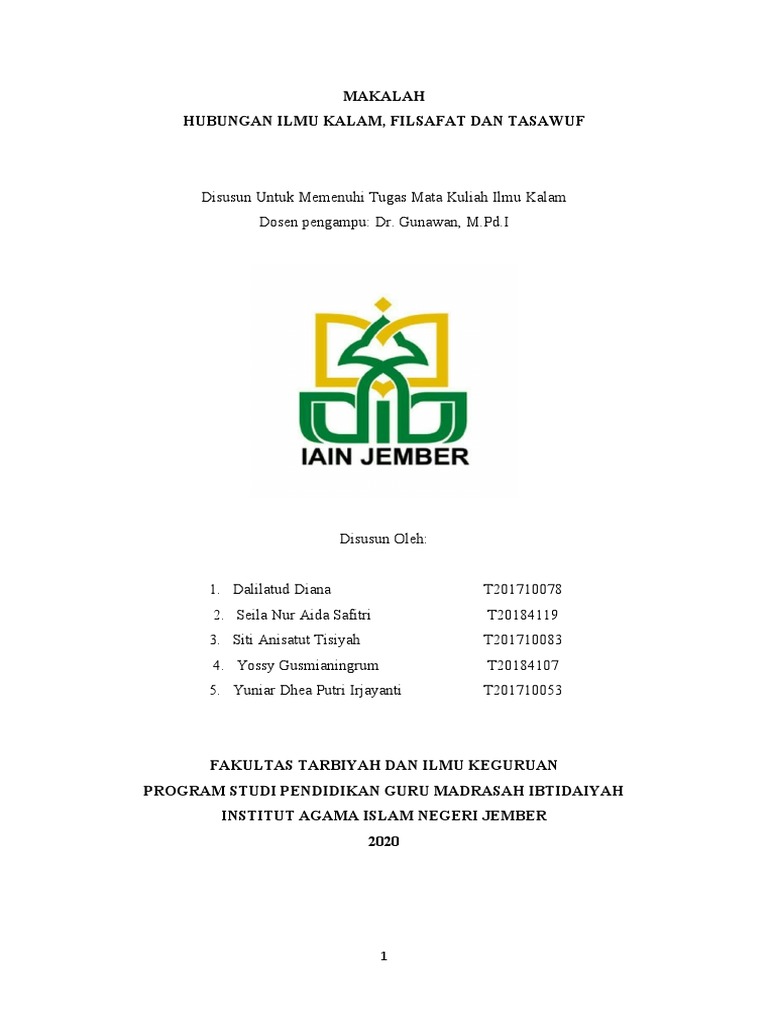 Hubungan Ilmu Kalam Filsafat Dan Tasawuf Pdf
