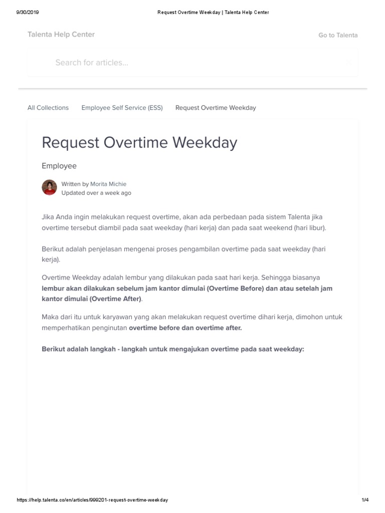 Request Overtime Weekday | PDF