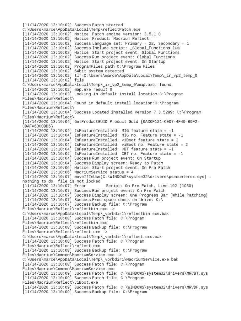 Macrium Reflect Patch Log | PDF | Computer File | Information Age