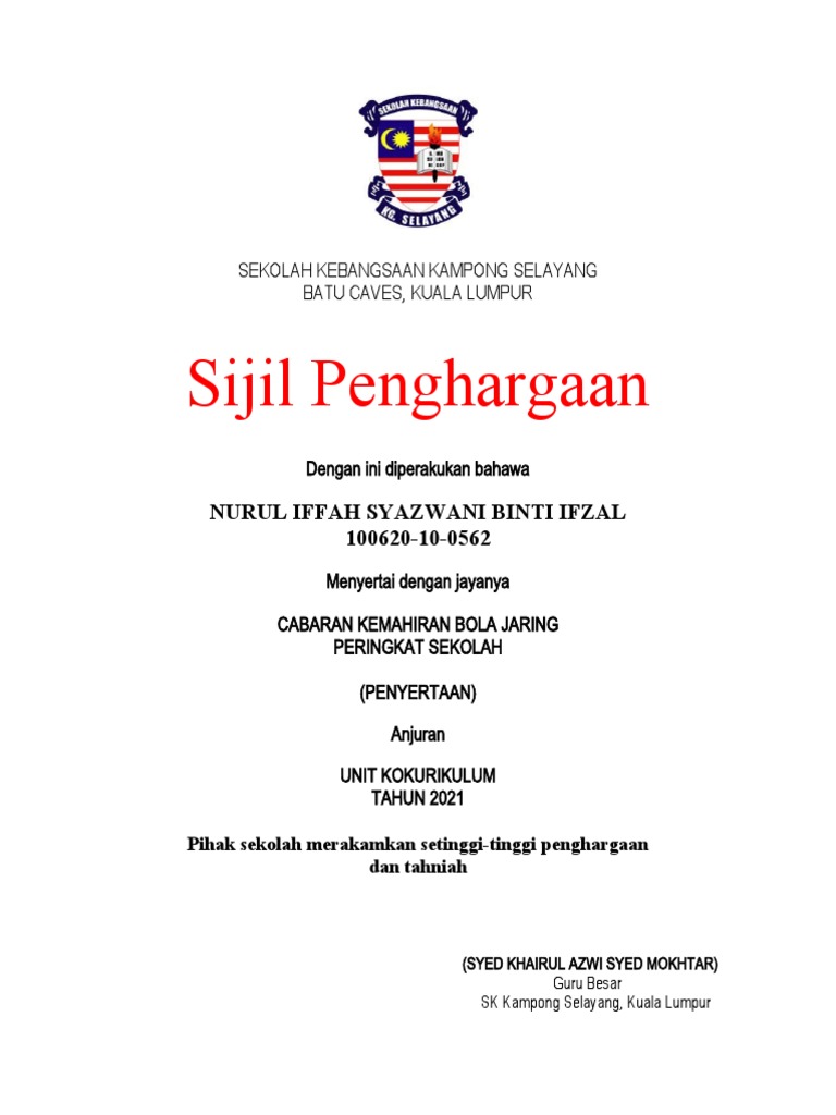 TEMPLATE SIJIL KOKU (Bella) | PDF