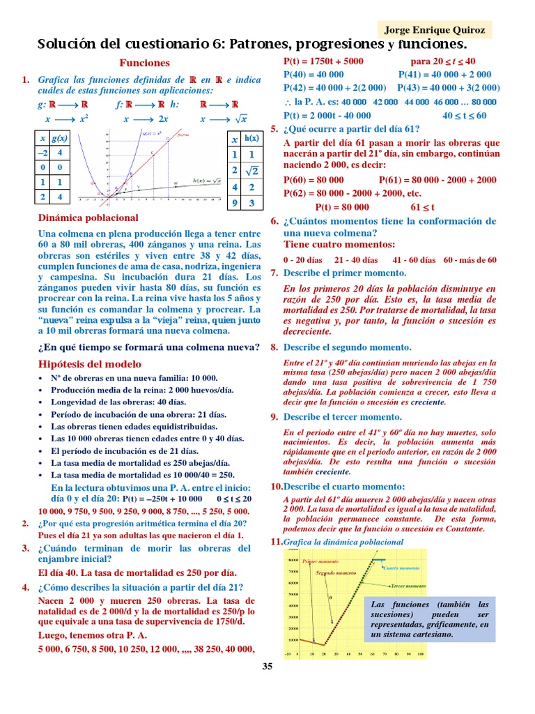 Solución Del Cuestionario 6 Patrones, Progresión Aritmética y Progresión Geométrica | PDF ...