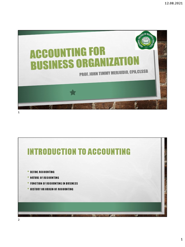 Introduction of Accounting (ABO) | PDF | Accounting | Business