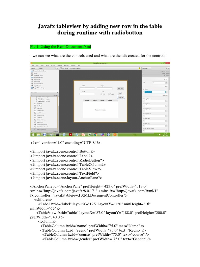 Javafx Tableview by Adding New Row in The Table During Runtime With ...