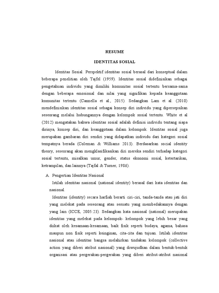 Identitas Sosial dan Nasional | PDF
