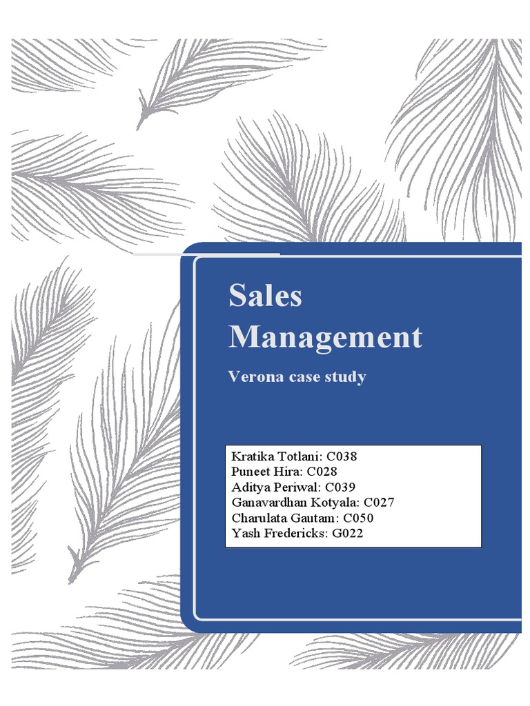 Sales Management: Verona Case Study | PDF | Sales | Retail