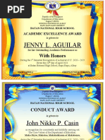 CERTIFICATES of Recognition - Early Birds | PDF