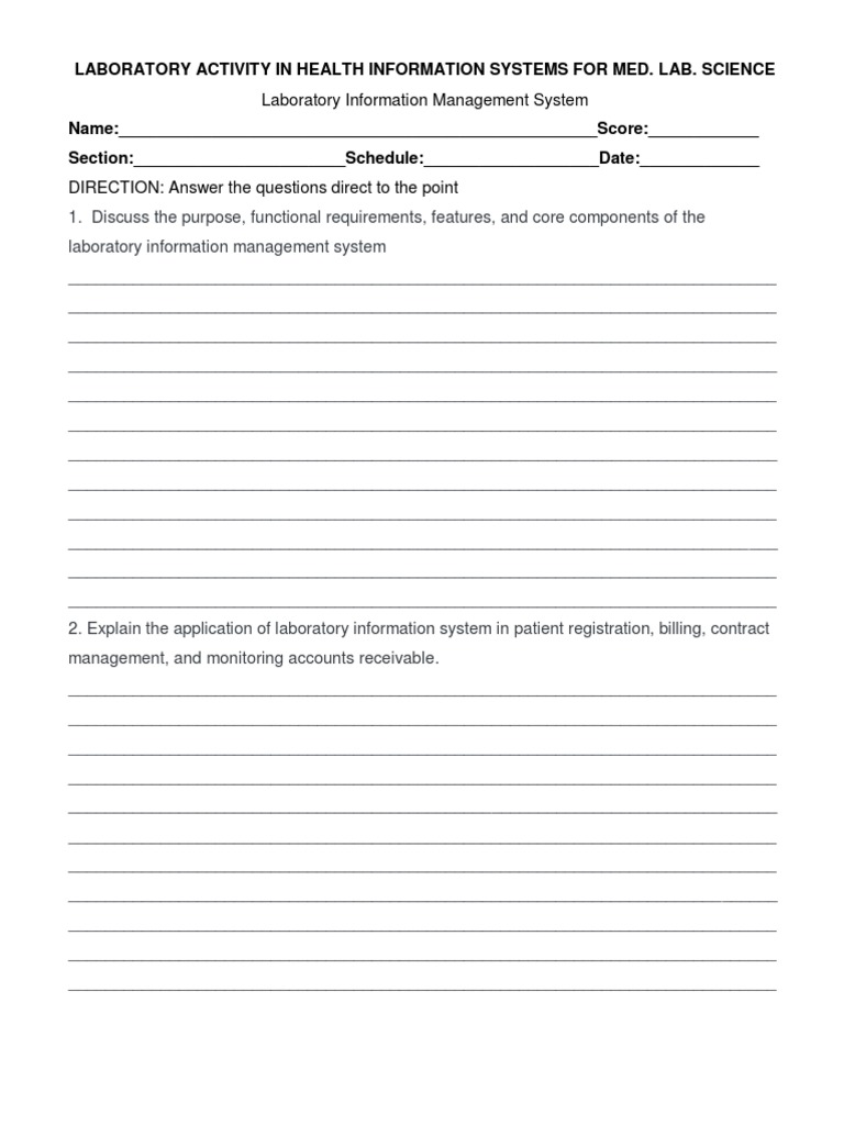 Laboratory Activity - HIS Lab - Laboratory Information System | PDF ...