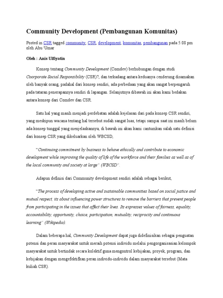 Community Development | PDF