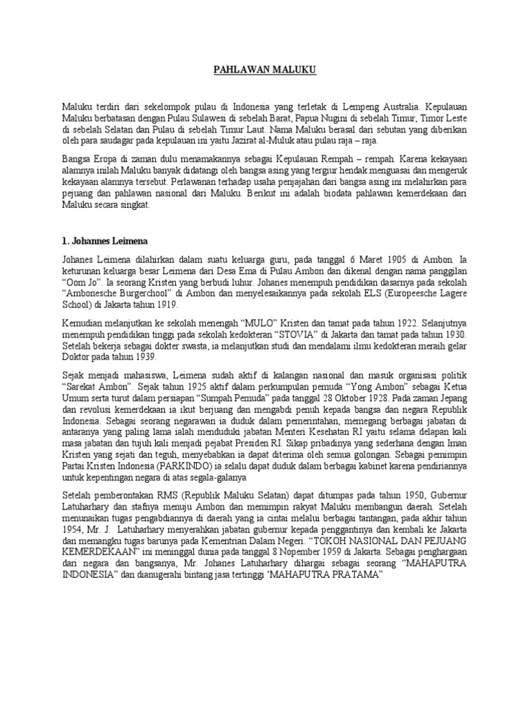 Pahlawan Maluku | PDF | Perjalanan