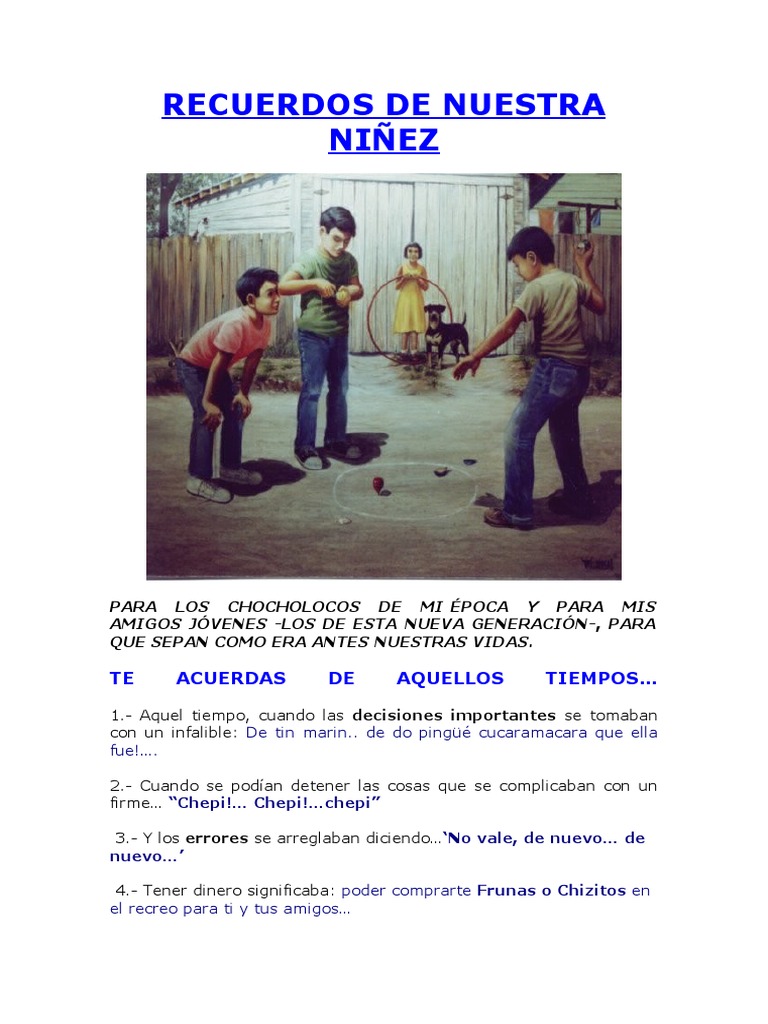 Recuerdos de Nuestra Niñez | PDF
