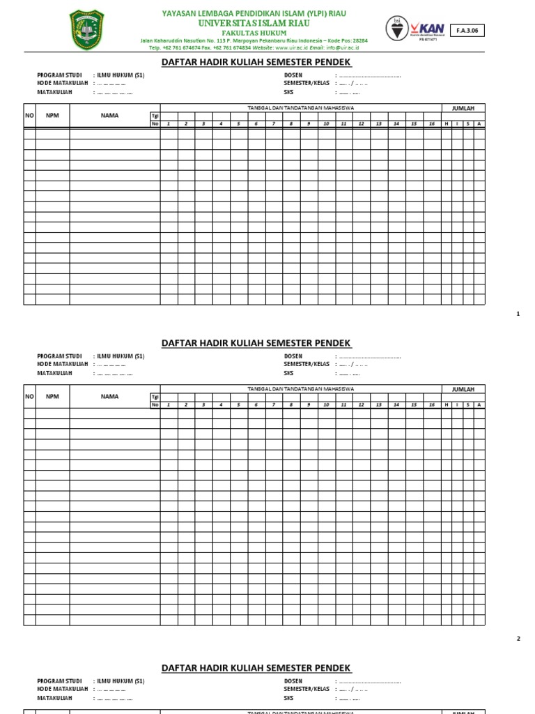 File Absen Kehadiran | PDF
