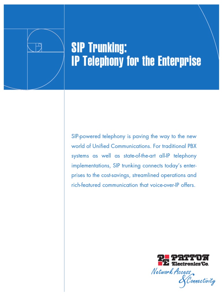 SIP Trunking: IP Telephony For The Enterprise | PDF | Voice Over Ip | Session Initiation Protocol