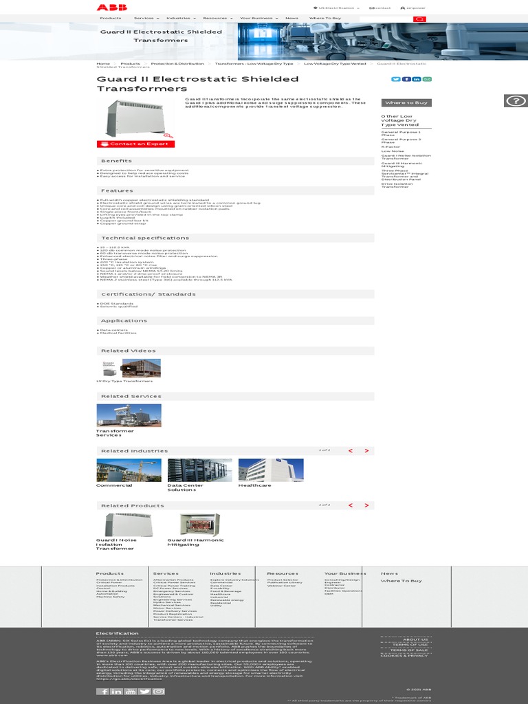 Guard II Electrostatic Shielded Transformers - ABB US | PDF ...
