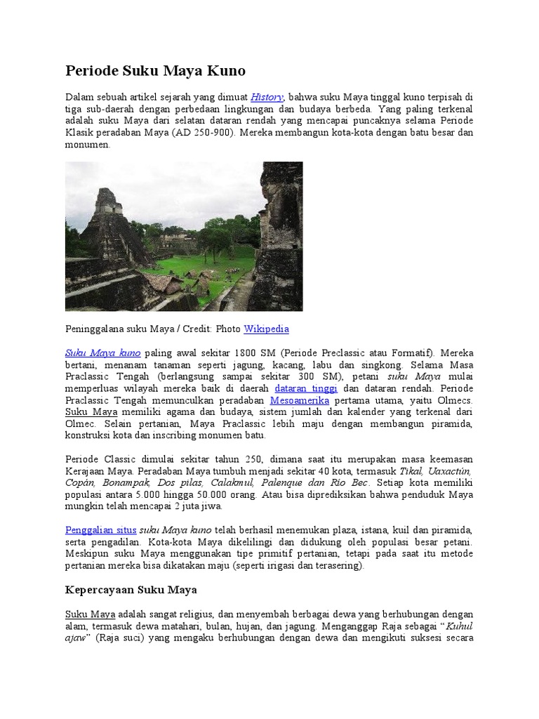 Suku Maya Kuno | PDF