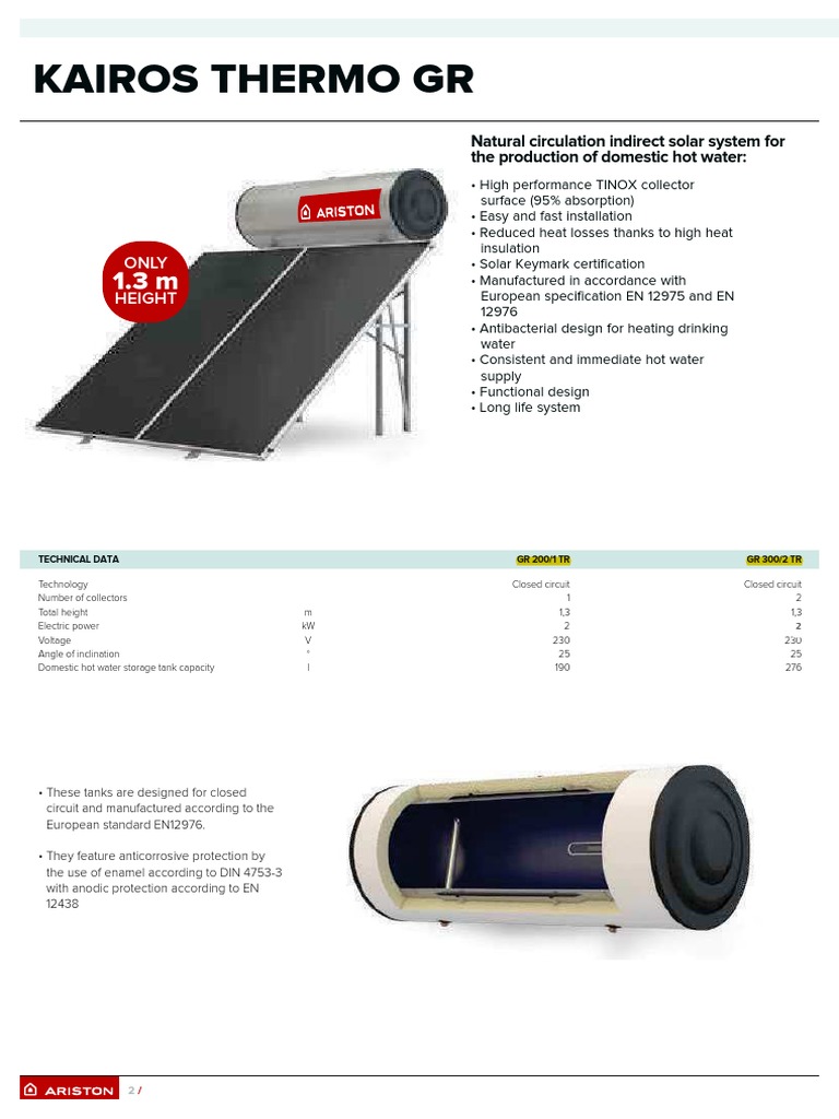 Kairos Thermo GR 2 KW | PDF | Water Heating | Building Insulation