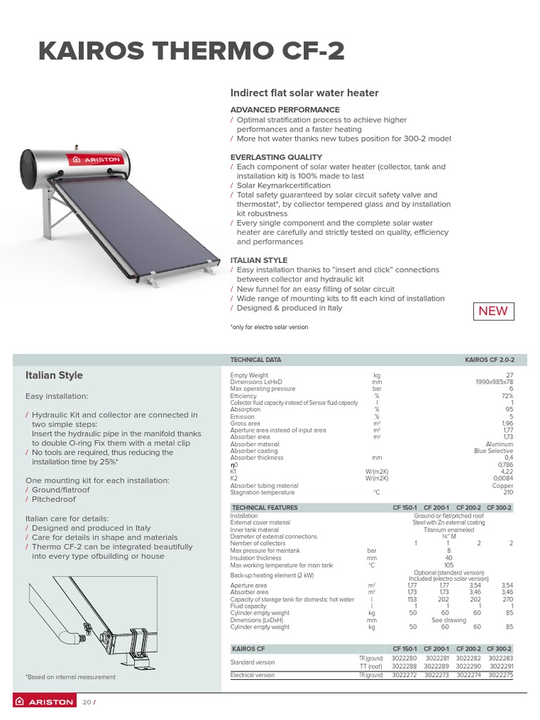 Kairos Thermo CF-2 | PDF | Water Heating | Building Engineering